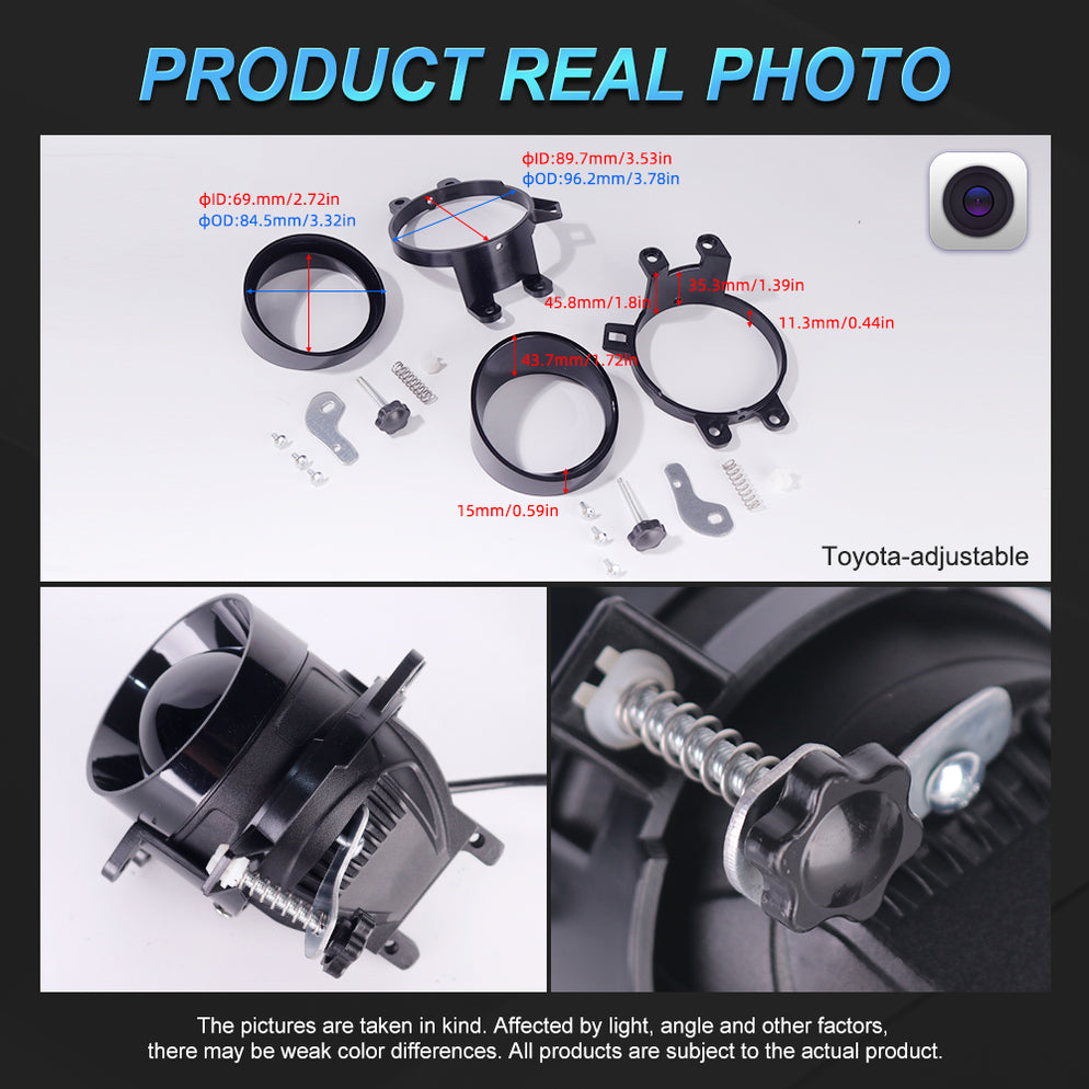 2x 3 Inch Car Bi LED Projector Lens Fog Light 12V 110W 6000K High/Low ...