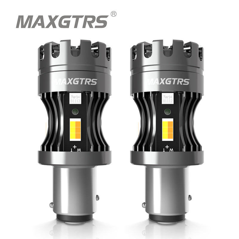 LED Car Lights Bulb | MAXGTRS - 2× Dual Color White Amber Switch 1157 ...