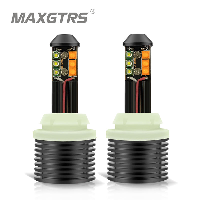 LED Car Lights Bulb | MAXGTRS - 2× Dual Color BA15S S25 1156 7440 W21W ...