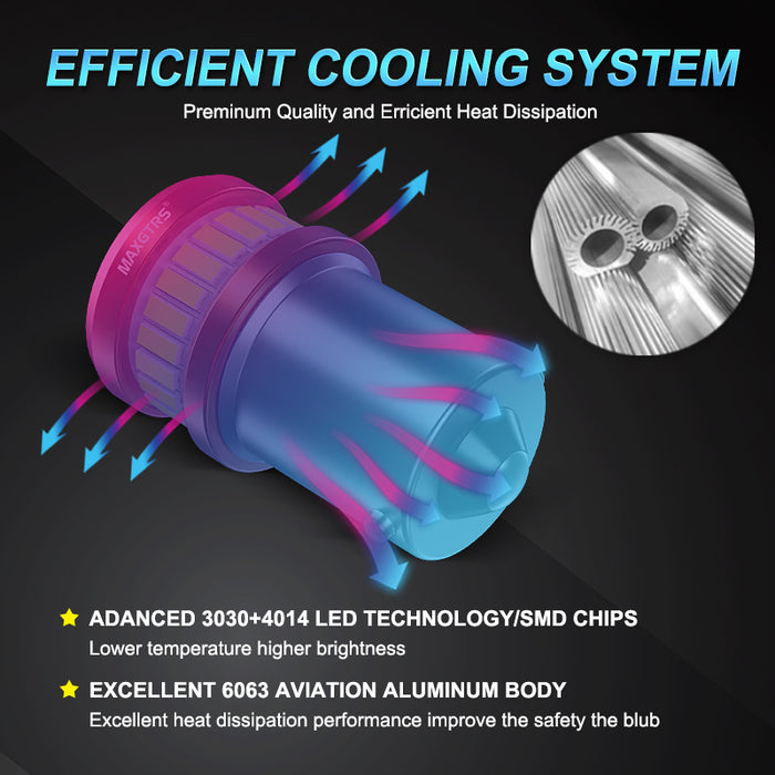 2x Strobe Flash 1156 P21W 7440 BA15S W21W LED Auto Reversing Lights 40 ...