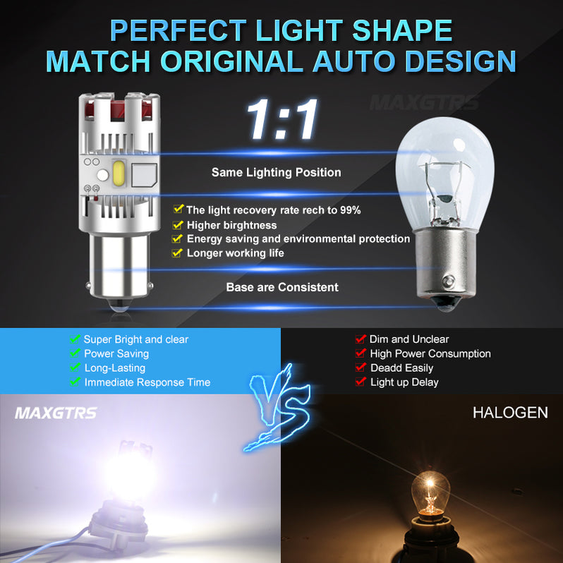 LED Car Lights Bulb | MAXGTRS - 2× 1156 BA15S P21W T20 7440 W21W PY21W ...